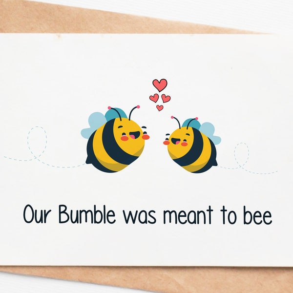 Bumble Anniversary Card - Etsy