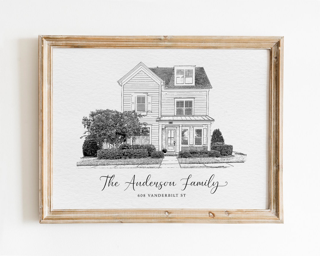 Personalized Housewarming Gift, Custom House Sketch, Moving Away Gift ...