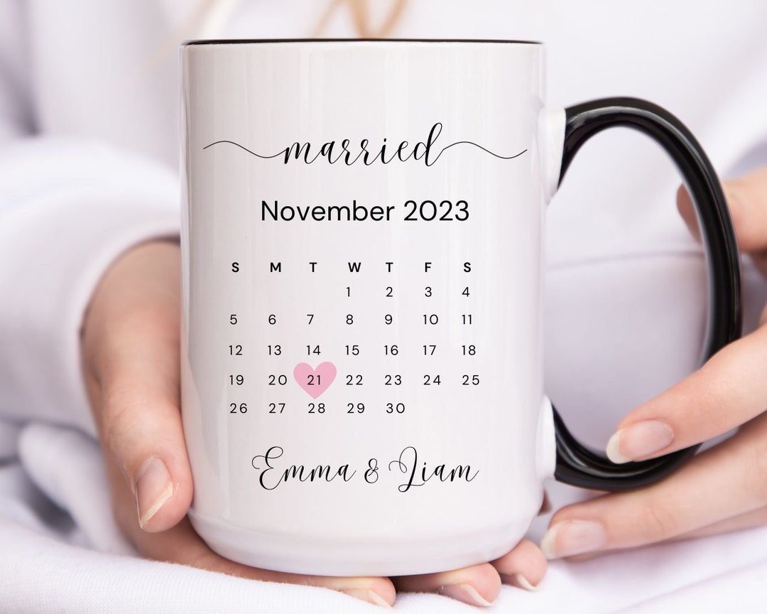 Custom Married Mug, Personalized Wedding Gift, Newlywed Couple Gift ...