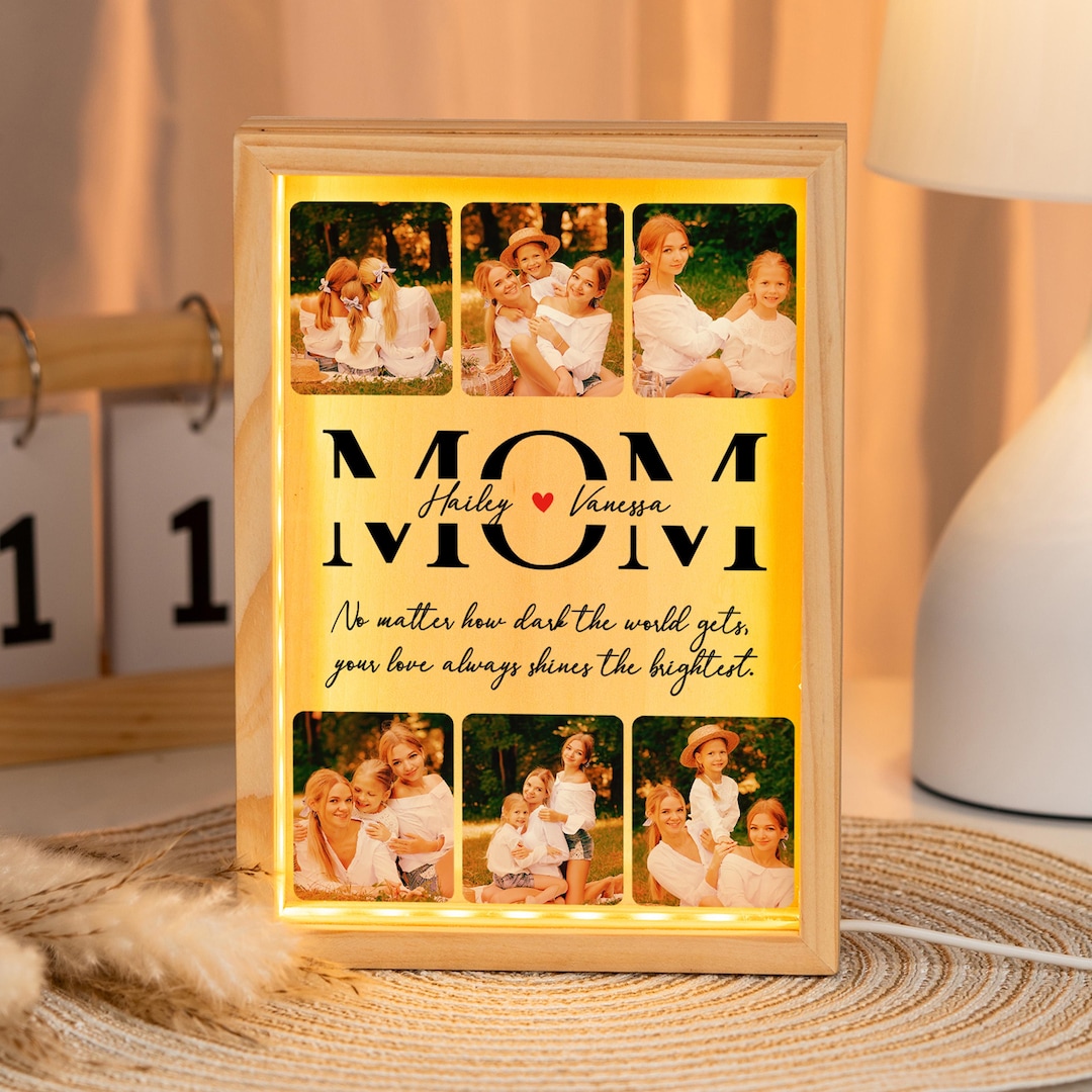 Mom Photo Collage Light Box, Personalized Mothers Day Gift, Custom ...