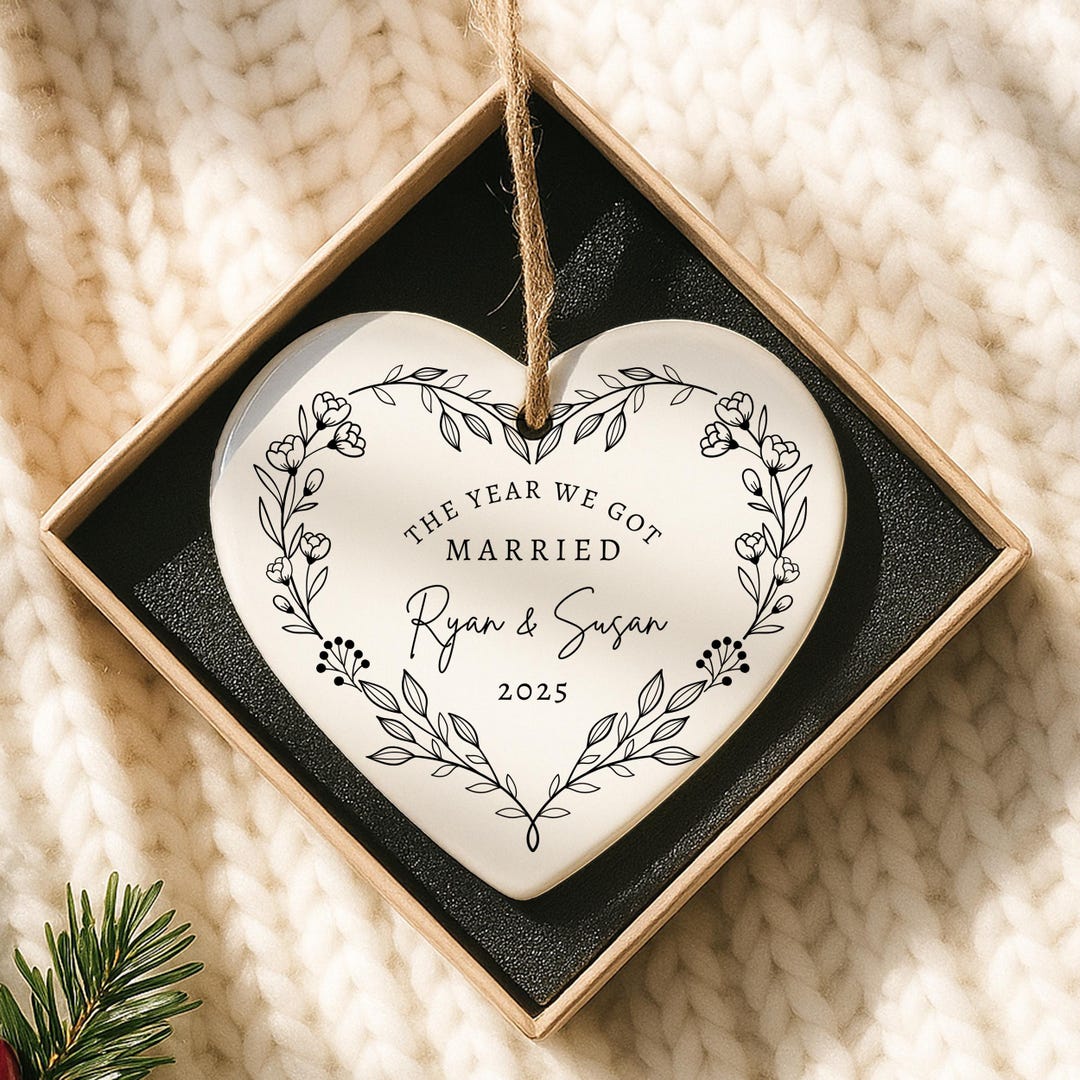 First Christmas Married Ornament, Personalized Wedding Ornament, 1st ...