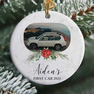 First Car Ornament Personalized, Custom New Driver Ornament, Christmas ...