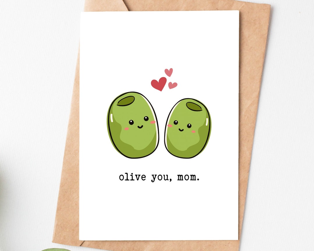 Olive You Mom Card, Mothers Day Card for Mom, Mom Birthday Card ...
