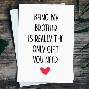 Rude Birthday Card for Brother, Funny Greeting Card, Brother Christmas ...