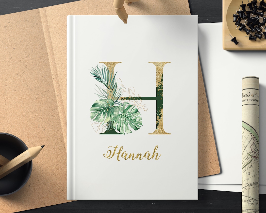 Personalized Journal, Floral Monogram & Name Notebook, Custom Diary ...