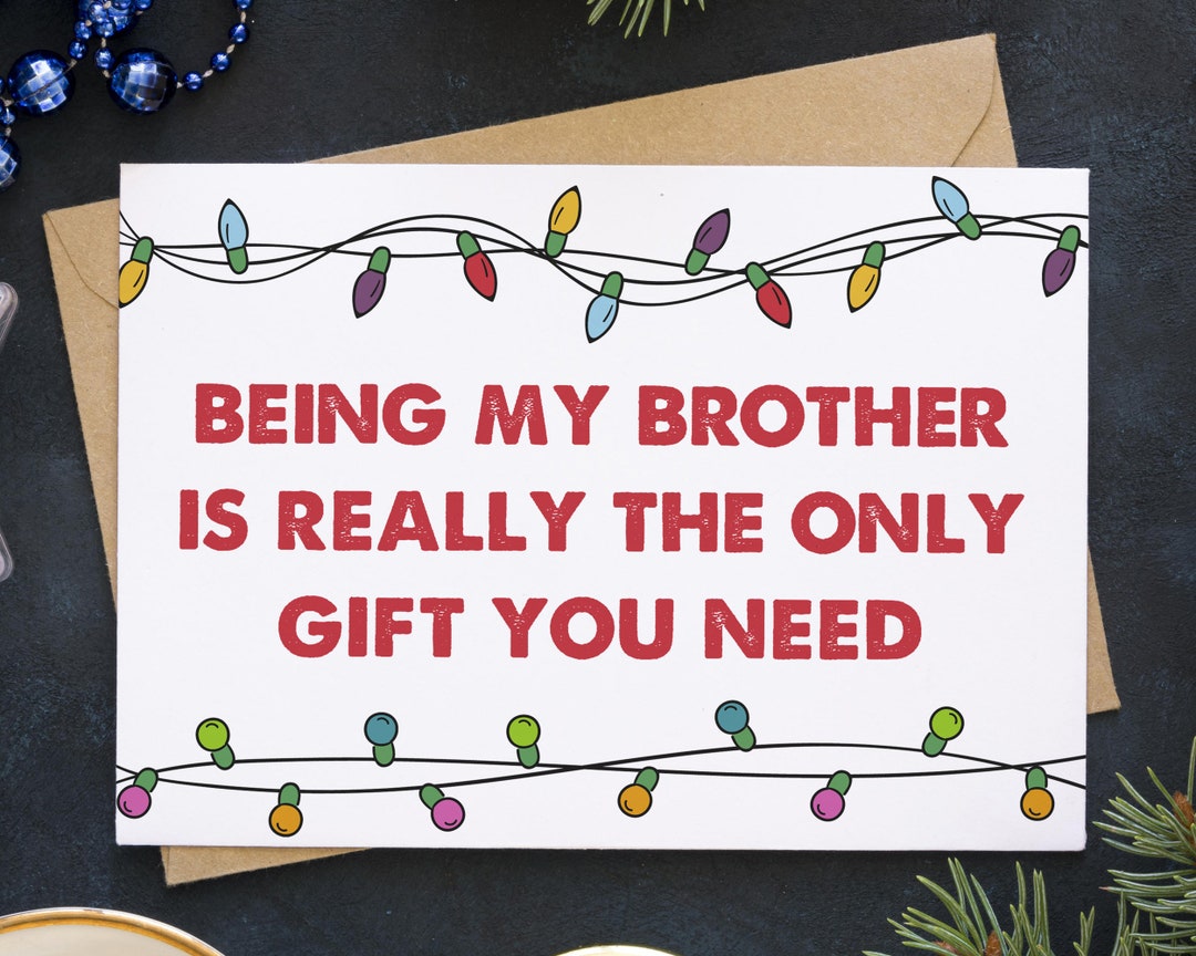 Being My Brother Christmas Card, Funny Holiday Card for Brother, Noel ...