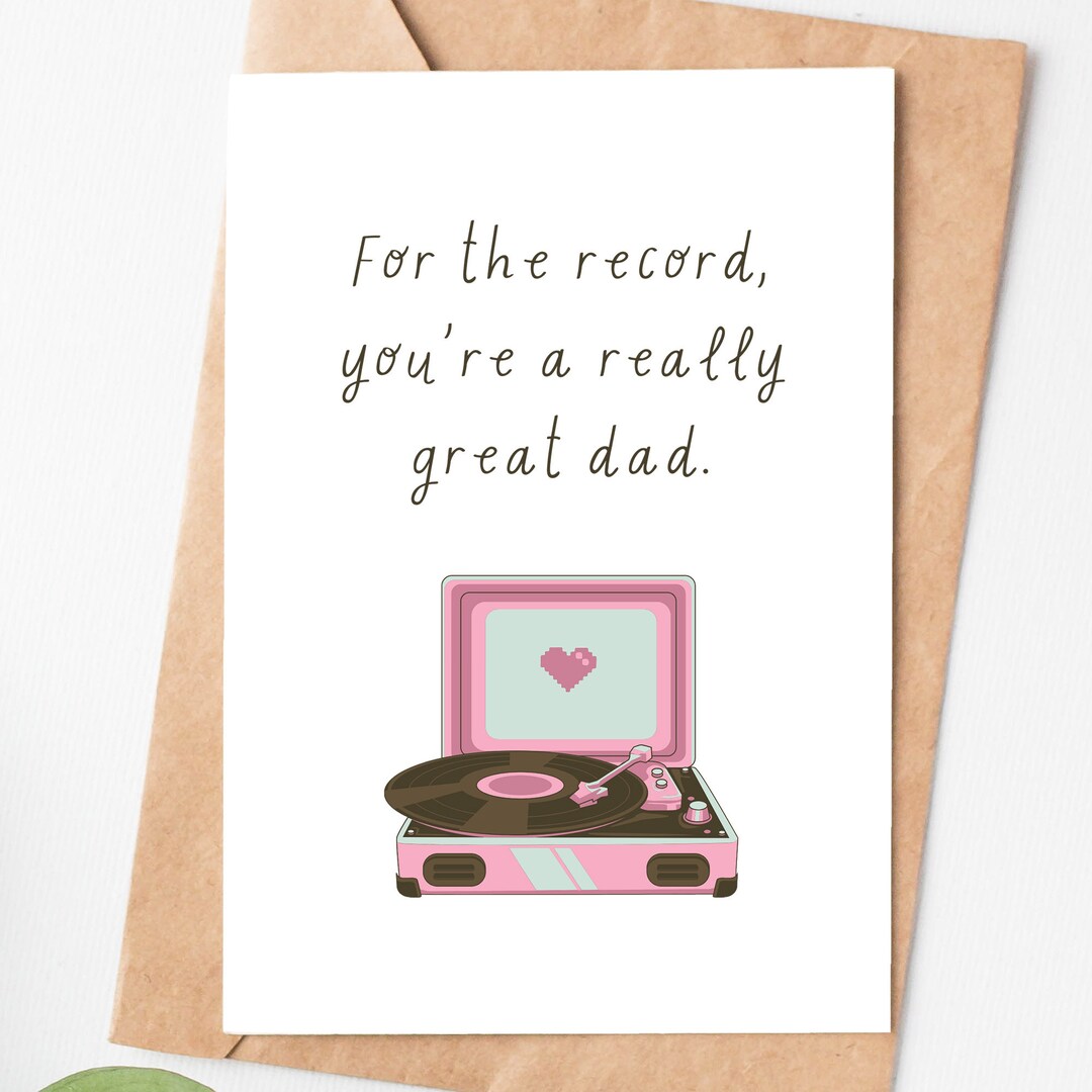 For the Record Dad Card, Fathers Day Card for Dad, Dad Birthday Card ...