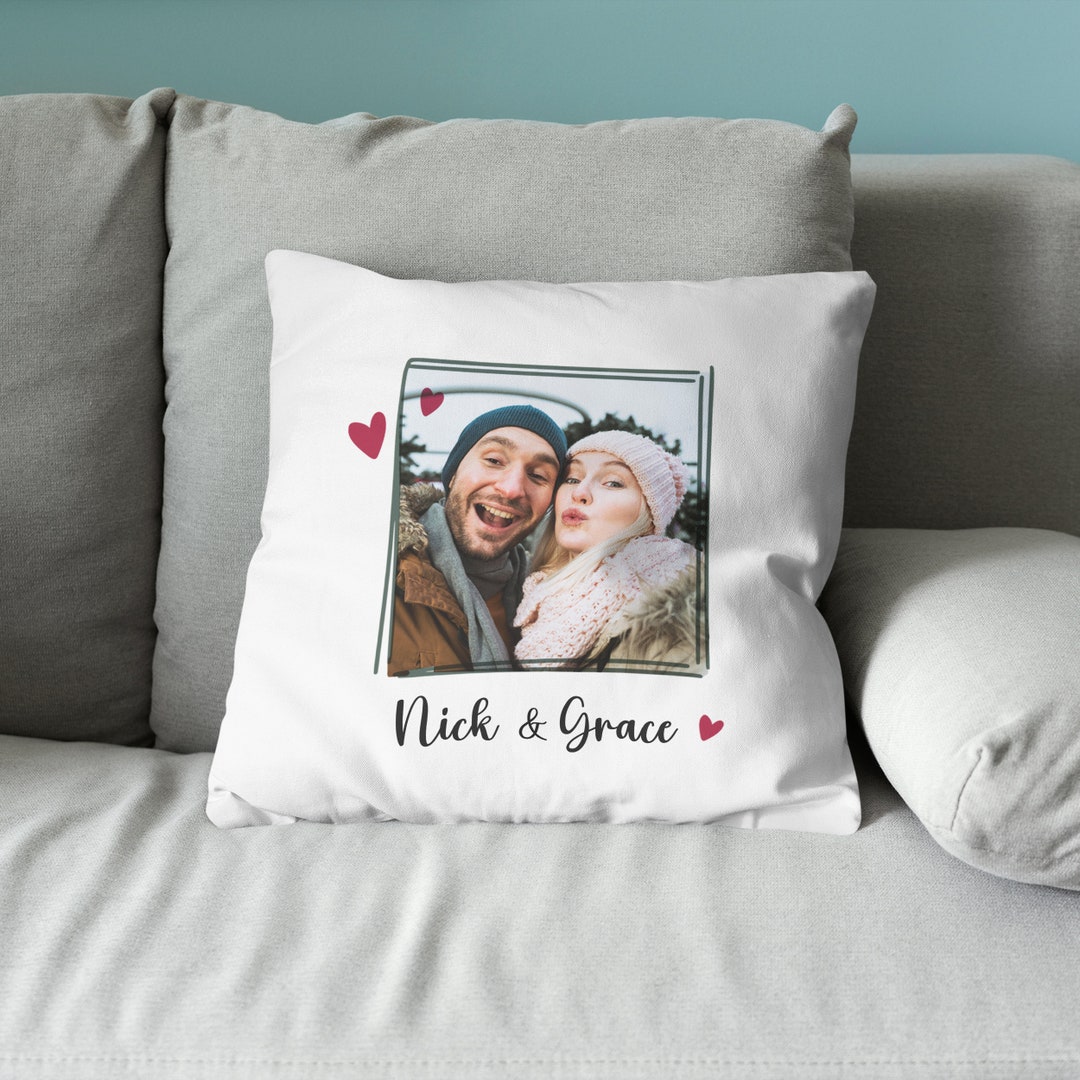 Custom Photo Pillow Cover, Couple Pillow Case, Personalized Valentines ...