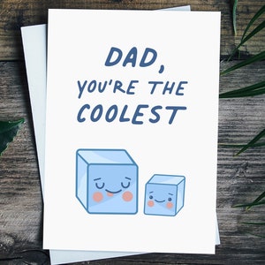 Dad You're the Coolest Card, Pun Fathers Day Card, Father's Day Gift ...