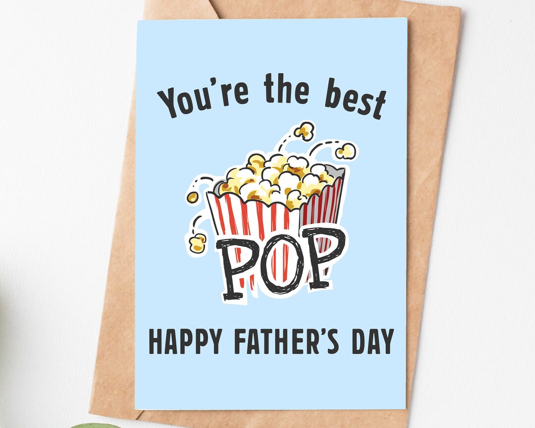 You're the Best Pop Dad Card, Fathers Day Card, Dad Birthday Card ...