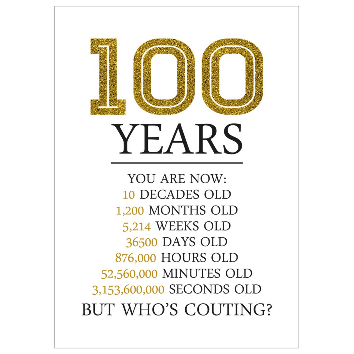 Happy 100th Birthday Card 100th Birthday T For Women Men Etsy Uk