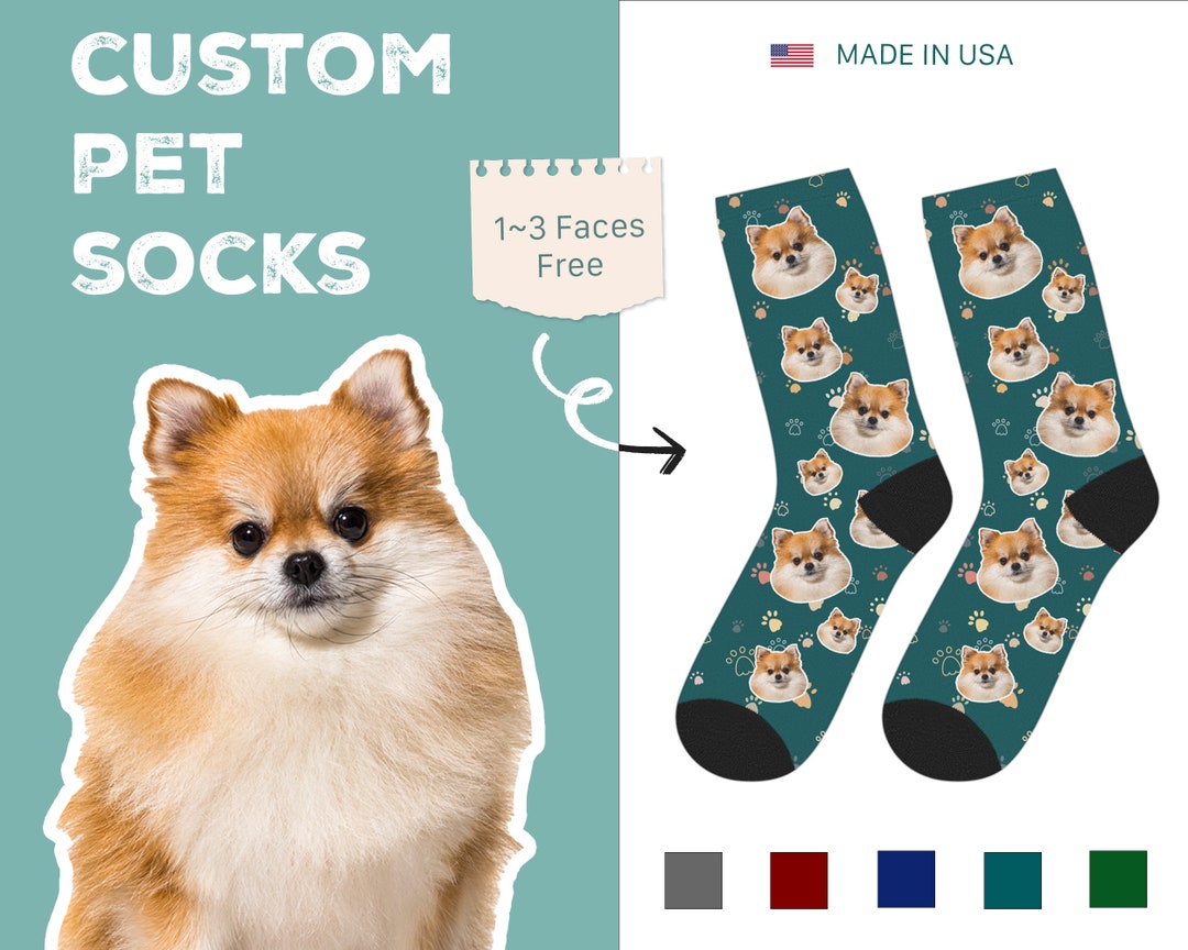 Custom Pet Socks, Funny Photo Socks, Dog Lover Christmas Gift ...