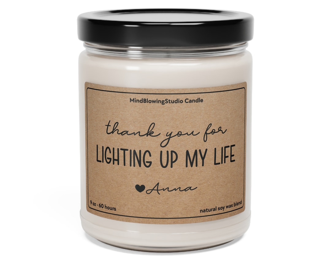 Thank You for Lighting up My Life Candle, Custom Couples Gift ...
