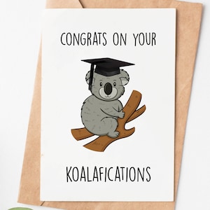 Koala Pun Graduation Card, Funny Congrats Card, Congratulations Gift ...