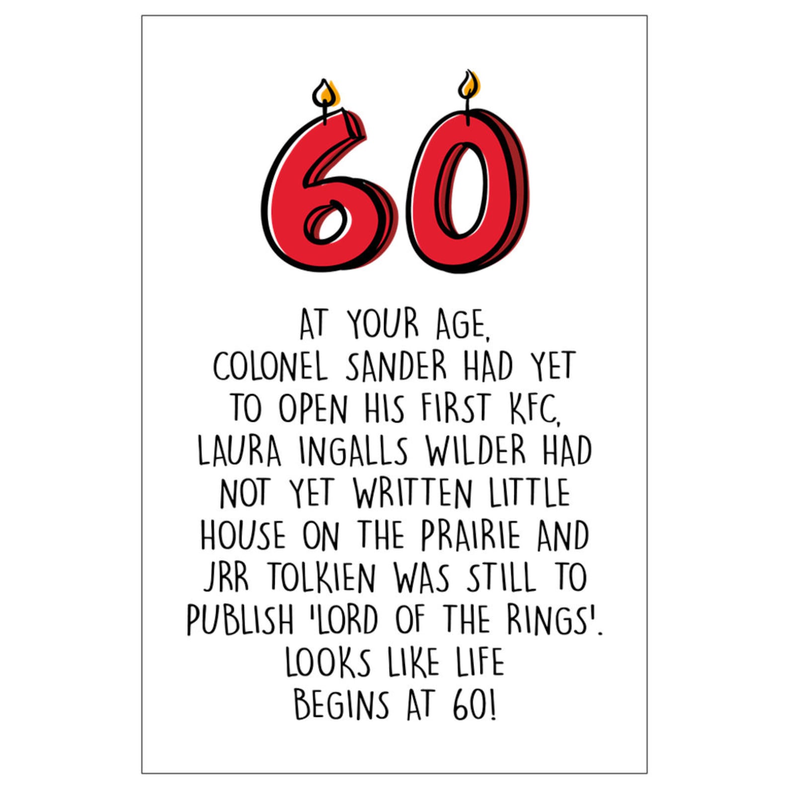 Funny 60th Birthday Card for Sister, Brother, Mom, Dad, Aunt, Uncle ...
