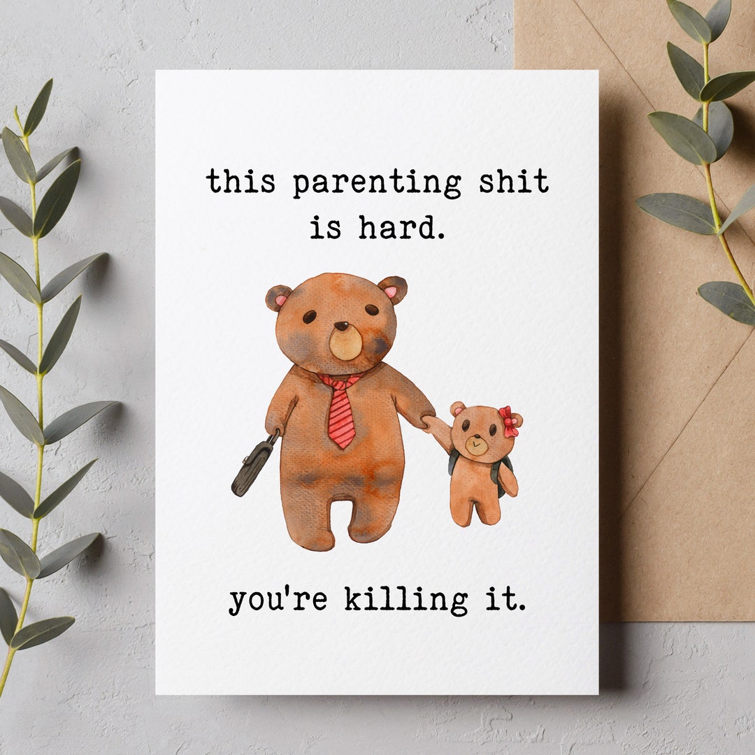 Papa Bear Card, Funny Fathers Day Card From Daughter Son, Dad Birthday ...