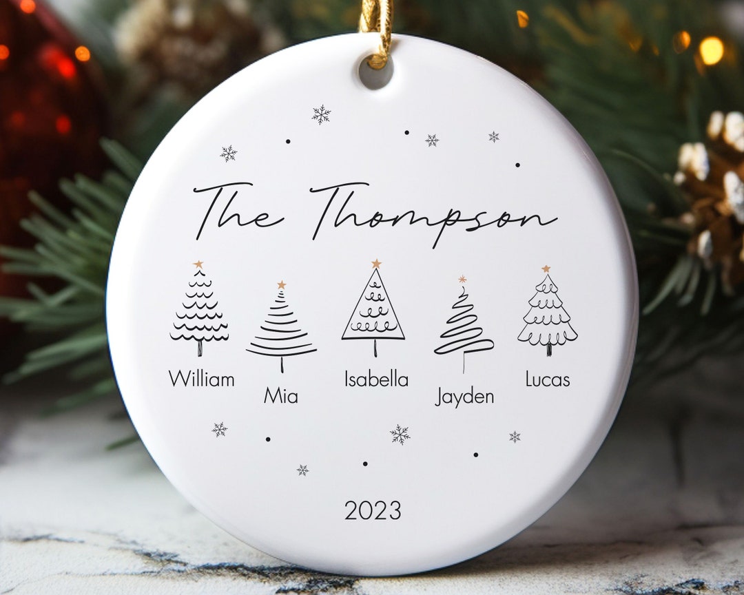 Custom Christmas Tree Ornament, Personalized Family Name Ornament ...