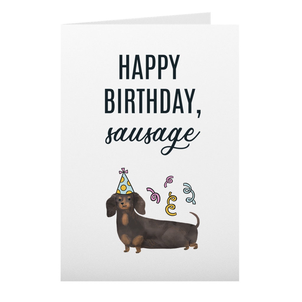 Happy Birthday Sausage Card For Men Naughty Birthday Card For Etsy