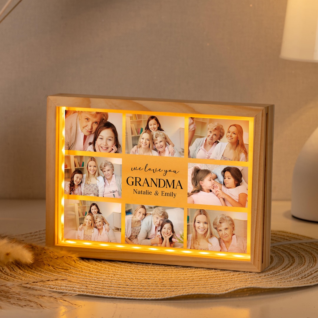 Custom Grandma Photo Light Box, Personalized Mothers Day Gift, Grandma ...