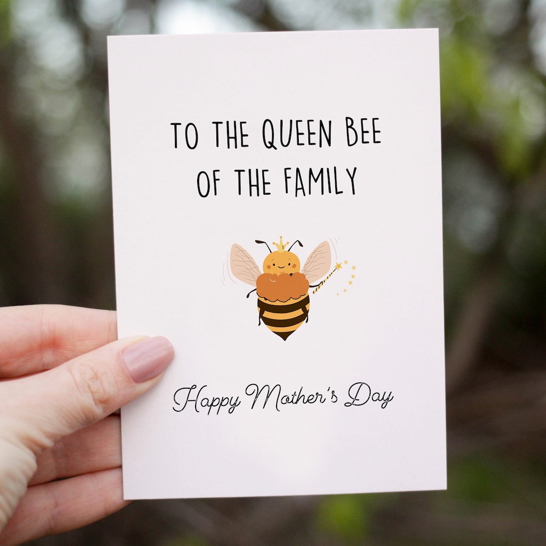 Queen Bee Mom Card, Cute Mothers Day Card for Mom, Happy Mothers Gift ...