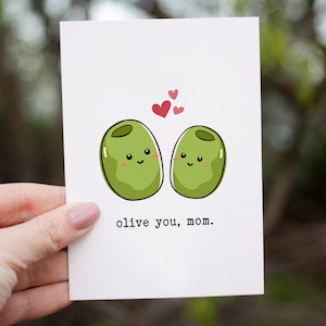 Olive You Mom Card, Mothers Day Card for Mom, Mom Birthday Card ...