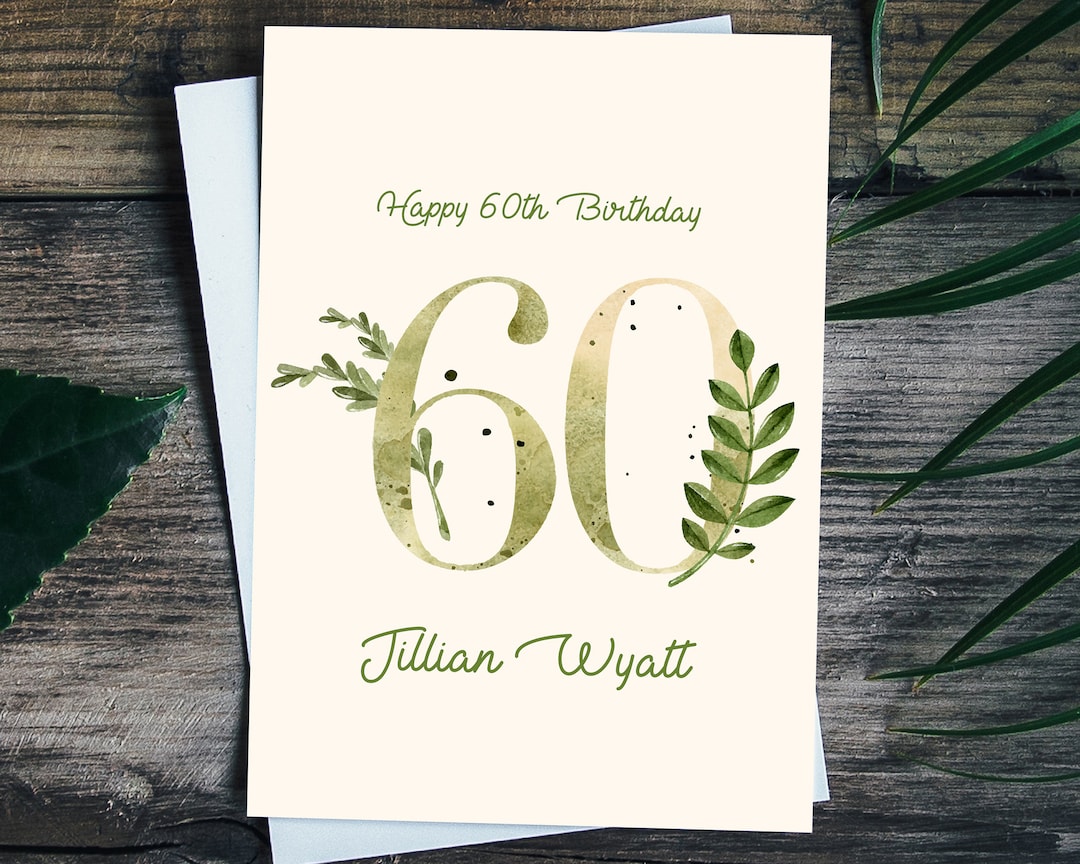Personalized 60th Birthday Card for Women, Turning 60 Flowers Card for ...