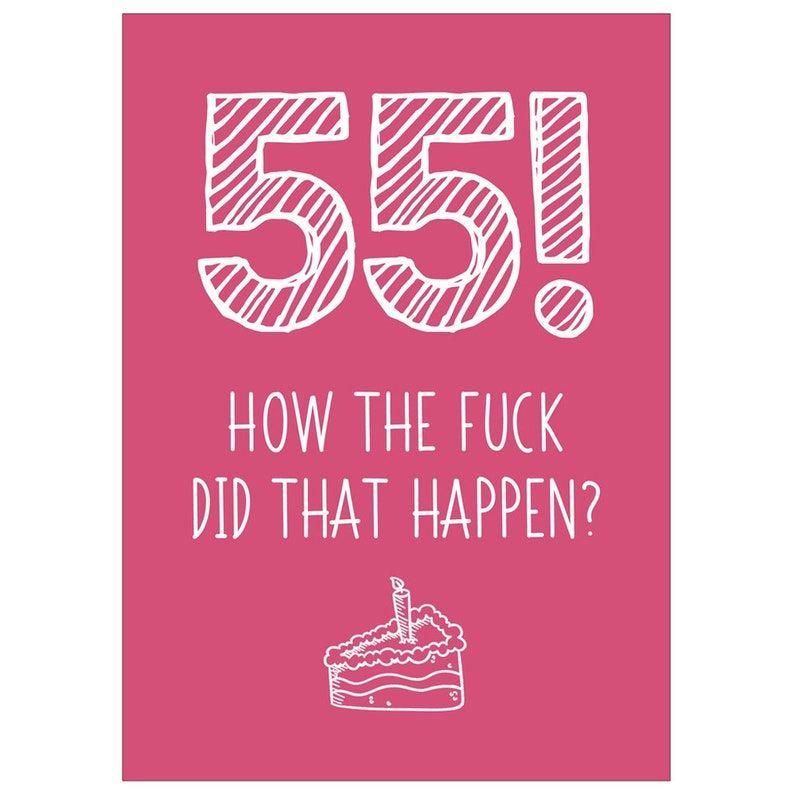 Funny 55th Birthday Card for Sister Brother Wife Husband - Etsy