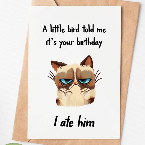 Grumpy Cat Card - Etsy