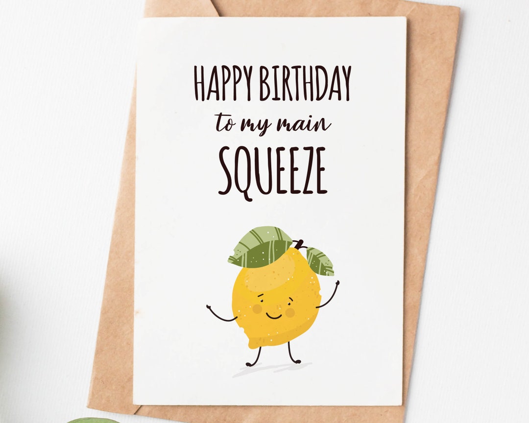 Funny Lemon Birthday Card, Food Pun Birthday Card, Happy Birthday to My ...