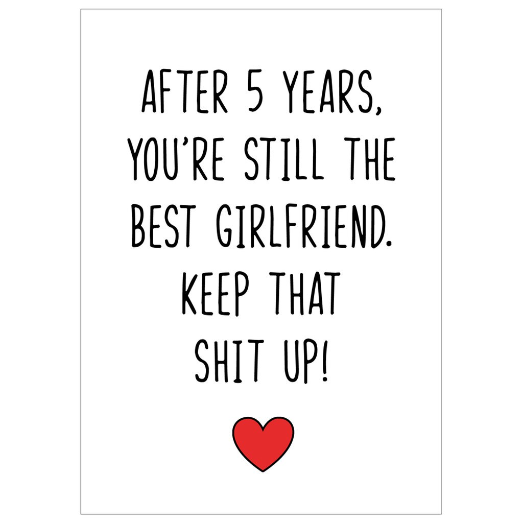 5th Anniversary Card For Girlfriend 5 Year Anniversary Gift Etsy 5th Anniversary Card For Girlfriend 5 Year Anniversary Gift Etsy