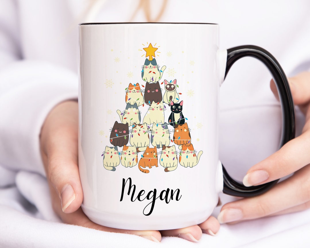 Custom Cat Christmas Mug, Personalized Christmast Gift, Cat Lover Gift ...