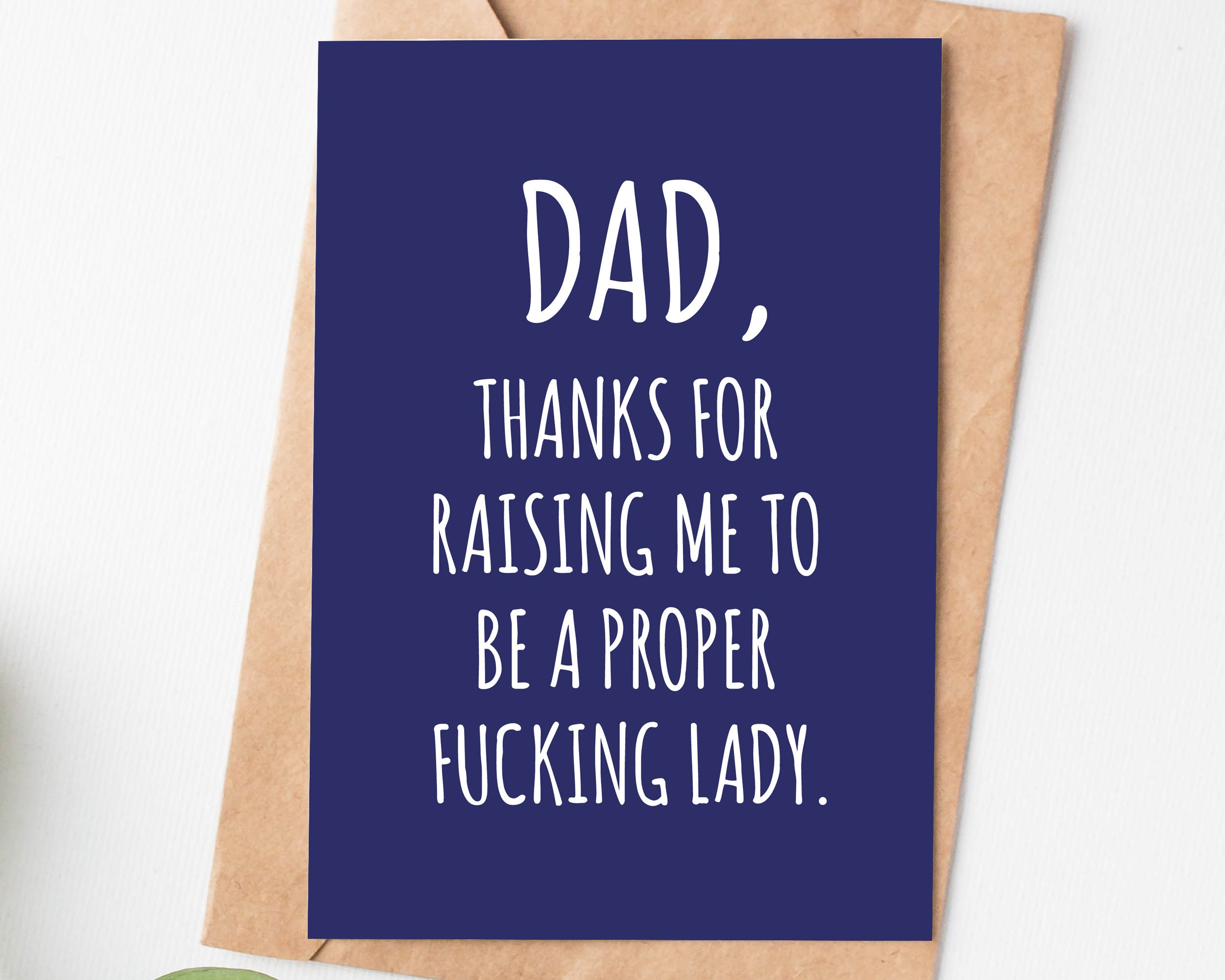 Thank You Card For Dad Funny Fathers Day Card Rude Dad | Etsy