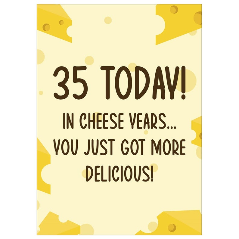 Funny 35th Birthday Card 35th Birthday Gift for Her Him - Etsy