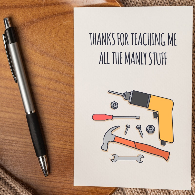 Manly Thank You Card - Etsy