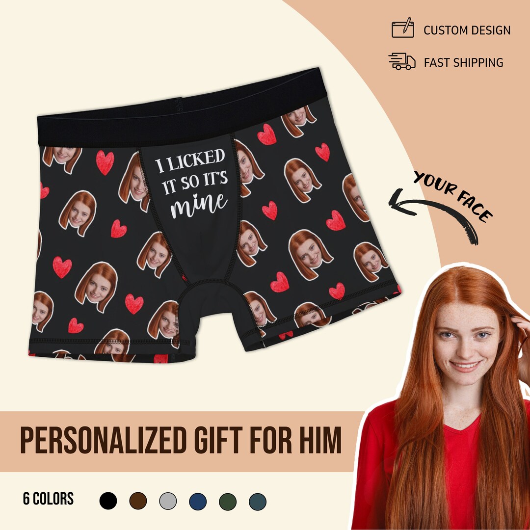 Custom Face Boxer, Personalized Fathers Day Gift for Husband, Funny ...