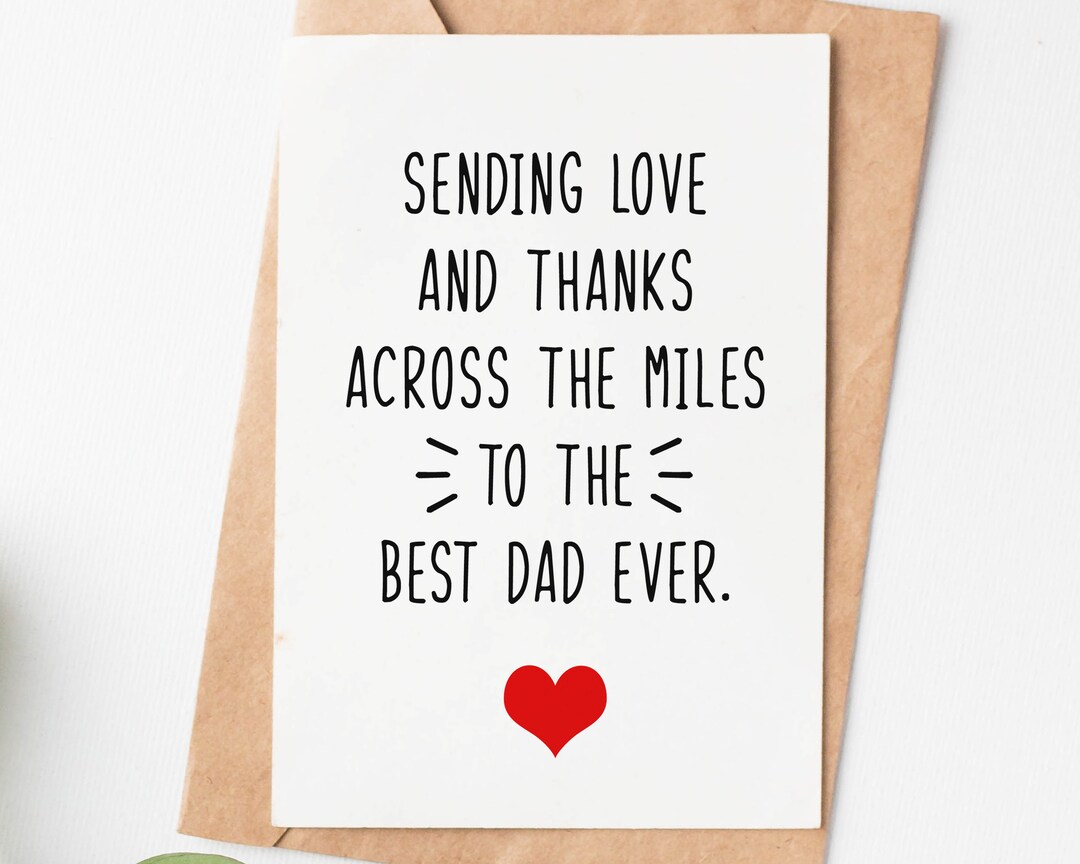 Long Distance Relationship Card for Dad, Fathers Day Card From Daughter ...
