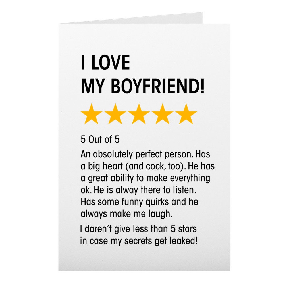 Funny 5-star Review Birthday Card Valentines Day Card for - Etsy