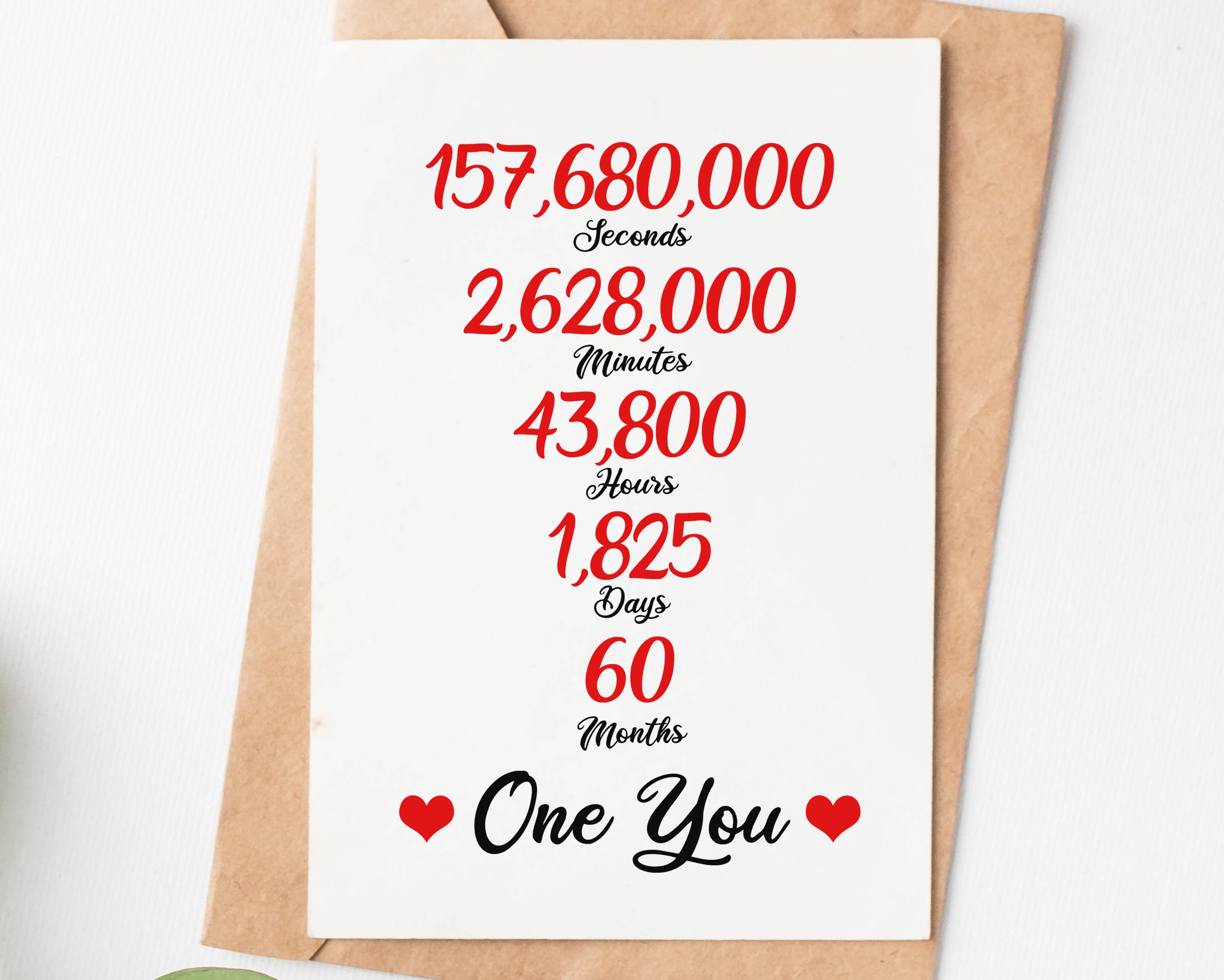 5 Month Anniversary Card