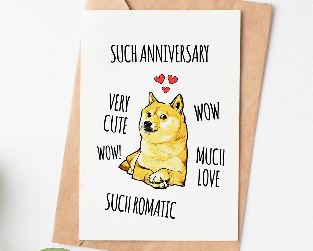 Shiba Inu Anniversary Card, Funny Dog Anniversary Card, Internet Meme ...