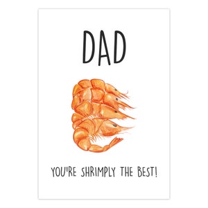 You're Shrimply the Best Dad Card, Funny Fathers Day Card, Dad Birthday ...