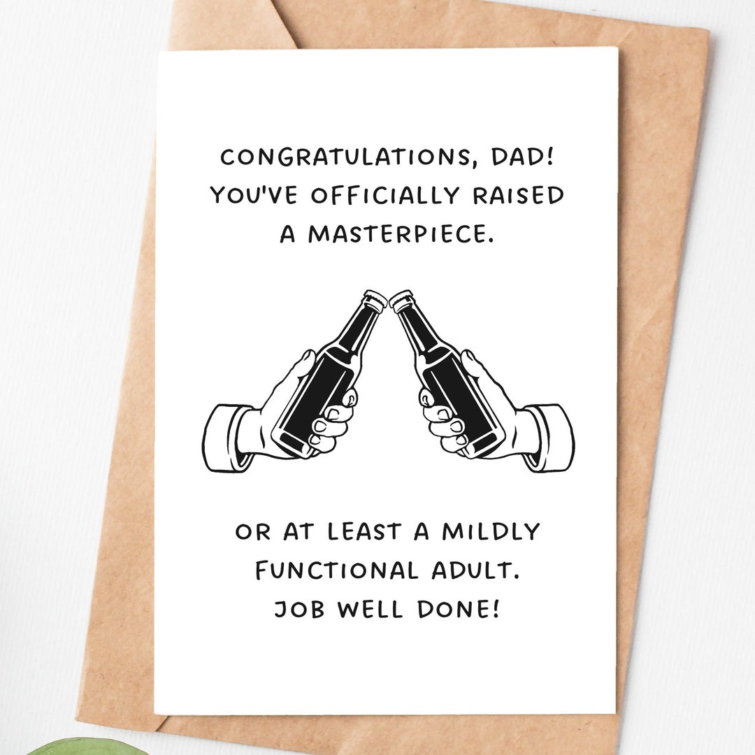 Congratulations Dad Card, Funny Fathers Day Card From Daughter, Dad ...