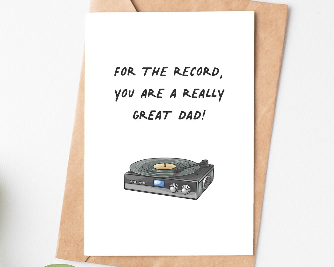 Record Pun Card for Dad, Fathers Day Card, Father's Day Gift From ...