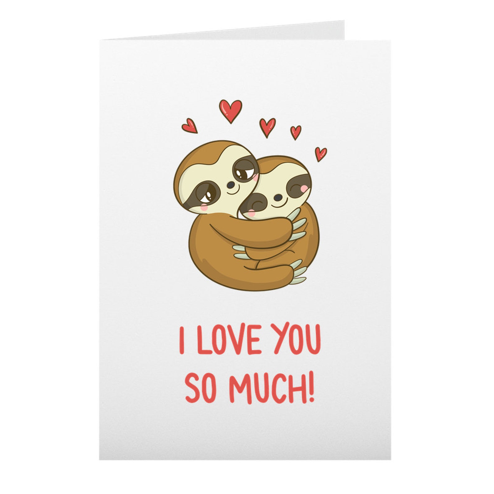Sloth Valentines Day Card for Him Her Funny Sloth Lover - Etsy
