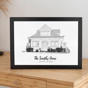 Custom House Sketch, Personalized Housewarming Gift, Moving Away Gift ...