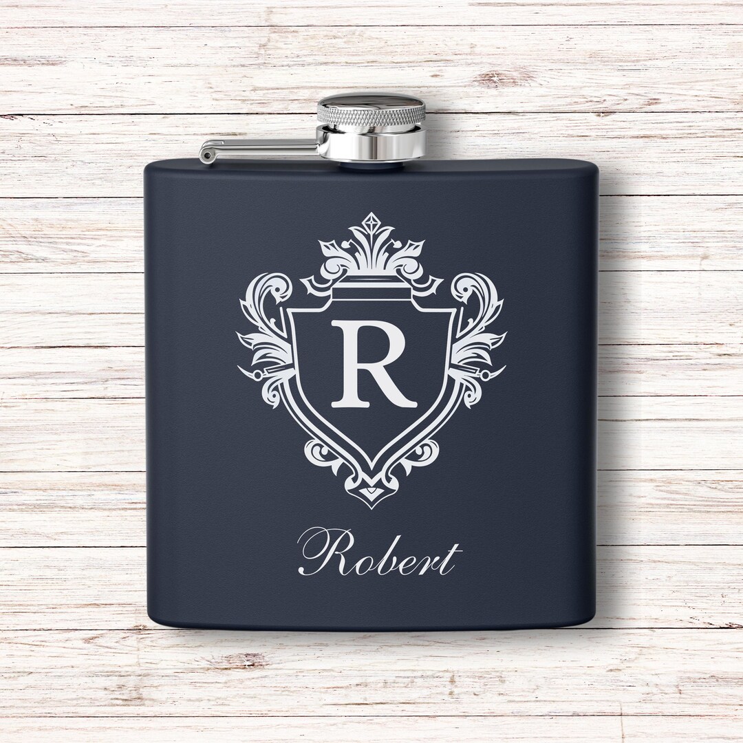 Initial Name Hip Flask for Men, Personalized Fathers Day Gift, Custom ...