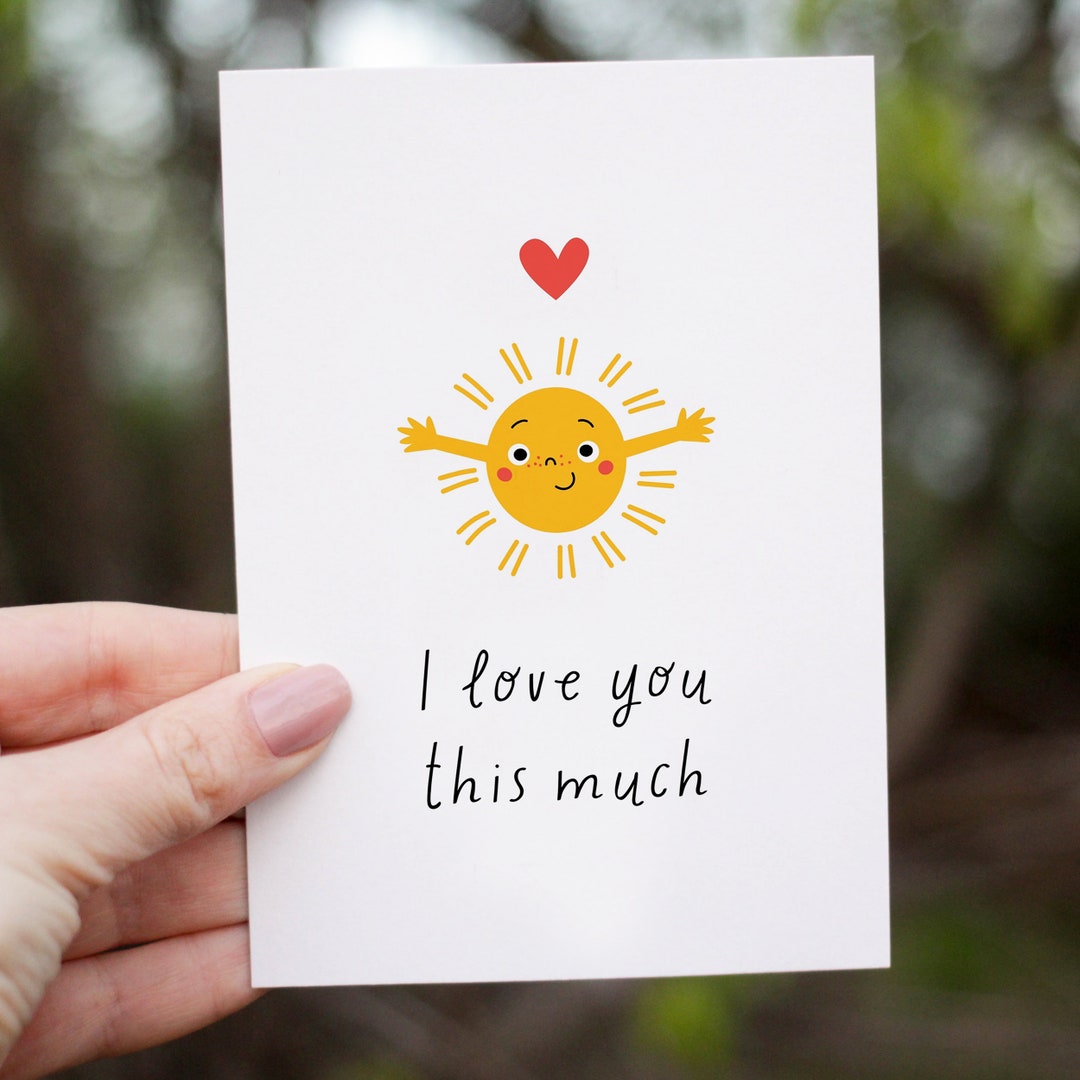 I Love You This Much Card, Funny Valentines Day Card for Him or Her ...