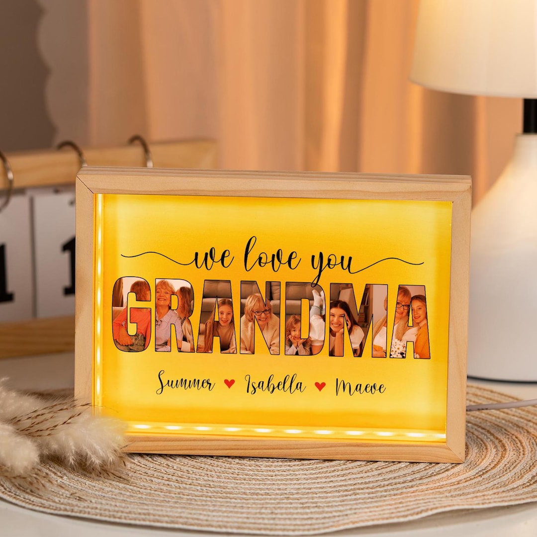 Custom Grandma Photo Light Box, Personalized Mothers Day Gift, Nana ...