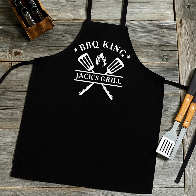 BBQ King Custom Apron, Grill Dad Apron, Funny Fathers Day Gift for Dad ...