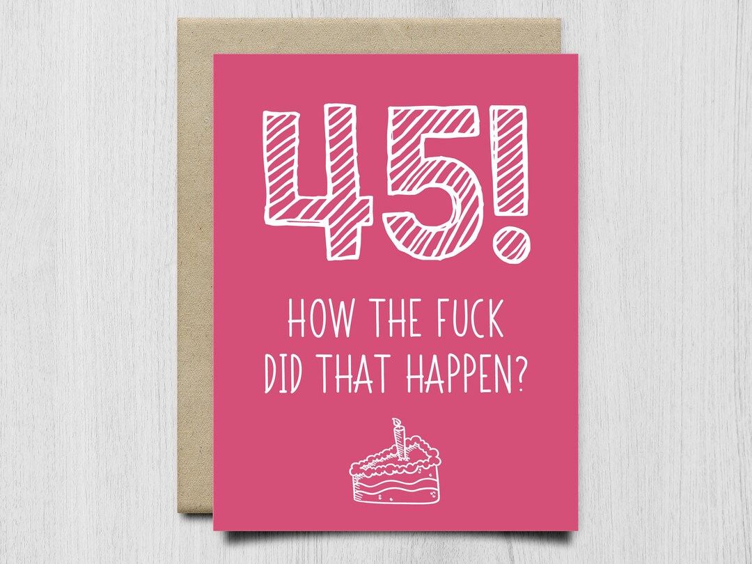 Funny 45th Birthday Card for Sister Brother Wife Husband Coworker, 45th ...