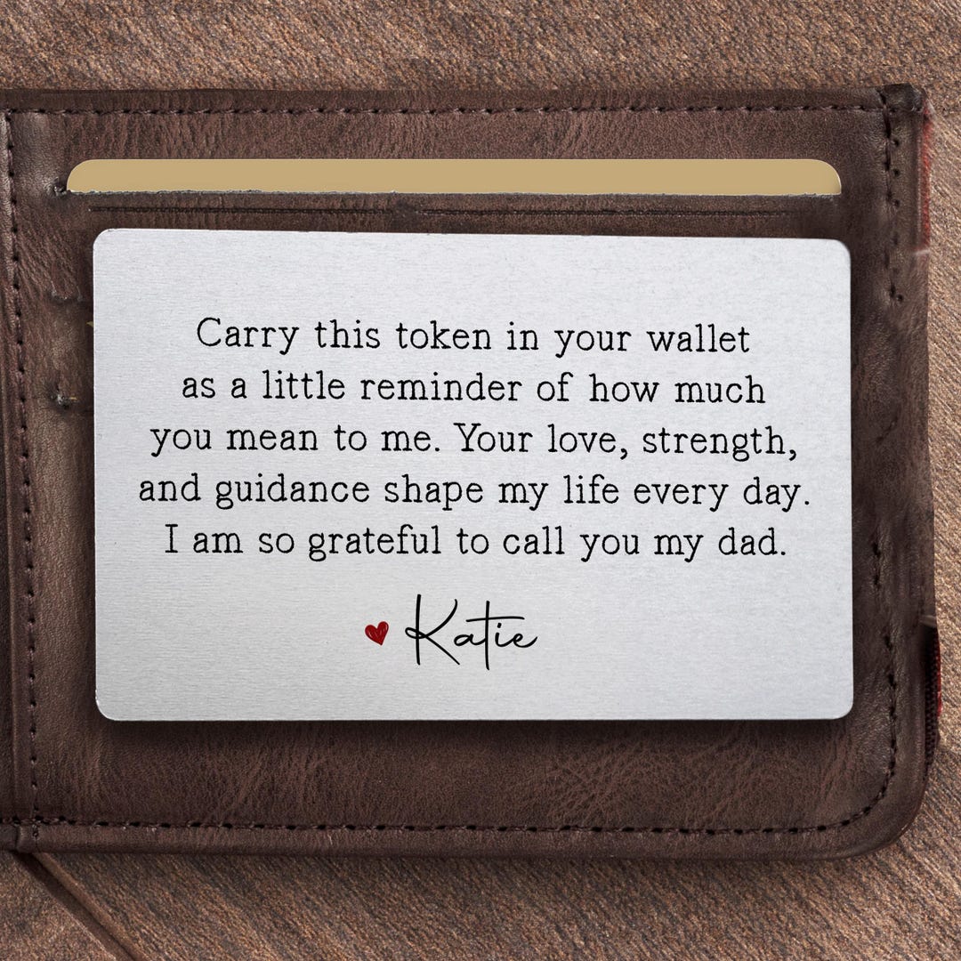 Custom Metal Wallet Card, Dad Reminder, Personalized Fathers Day Gift ...